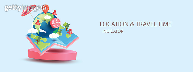 podium with phone internet online 3D World Map icon with pins navigator ...