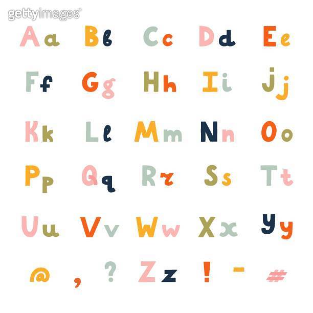 Cute funky 3d alphabet set with uppercase and lowercase letters ...