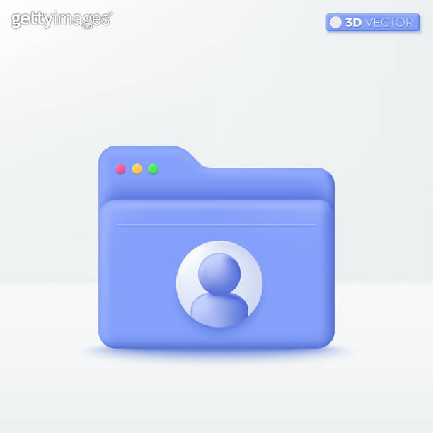 Folder with personal icon symbol. user staff abstract avatar, identity ...