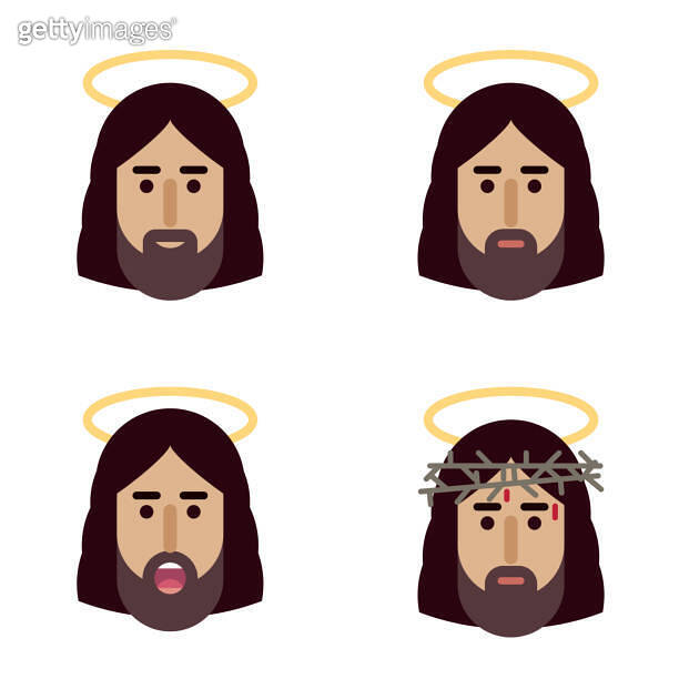 Jesus Christ face icon, flat vector illustration 이미지 (1795271061) - 게티이미지뱅크