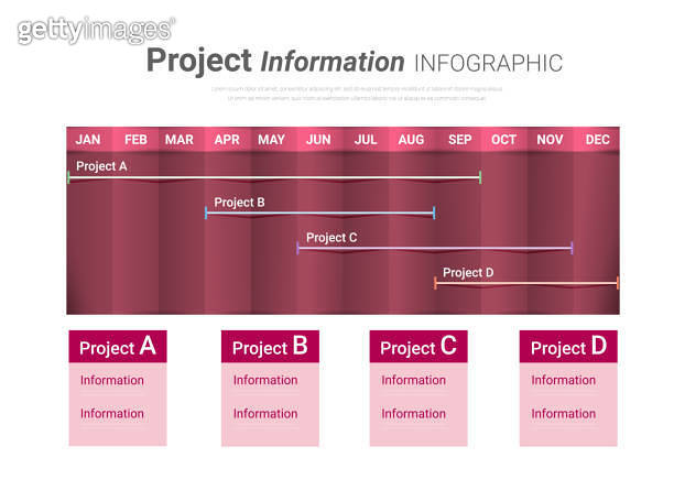 Calendar planner for 12 months or timeline chart, Modern colorful chart ...