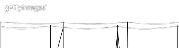 Power line. Poles and wires for supplying energy. Picture horizontally ...