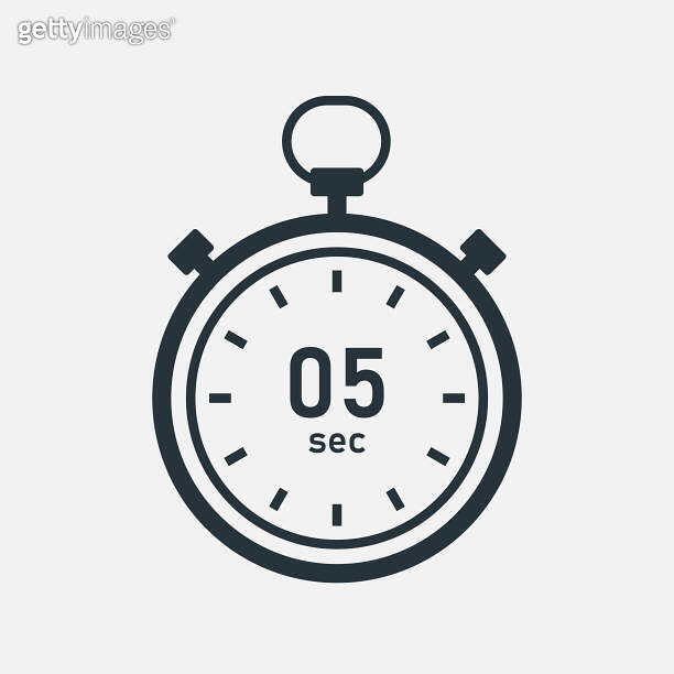 Five Second Stopwatch Icon Timer 5 Sec Vector 이미지 1838083068 게티이미지뱅크