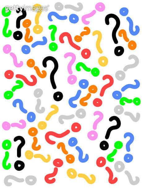 Question mark symbols in various colors 이미지 (1749533712) - 게티이미지뱅크