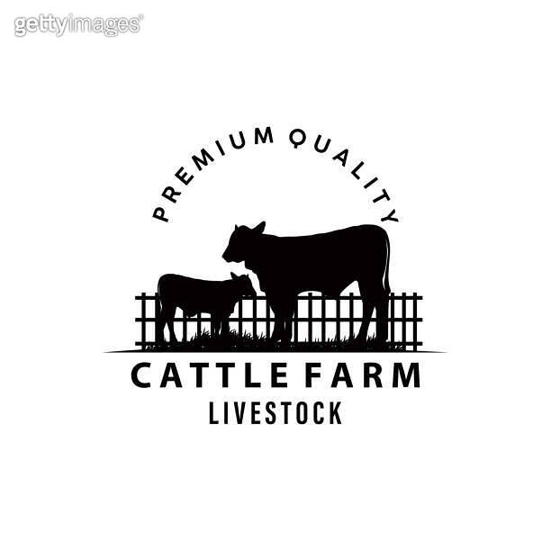 Cow symbol, Simple Cattle Farm Design, Livestock Silhouette, Vector ...