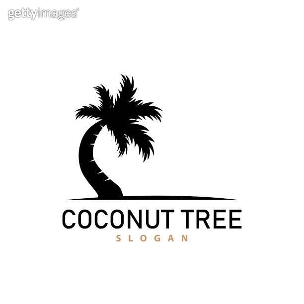 Coconut Tree Logo, Palm Tree Plant Vector, Simple Icon Silhouette ...