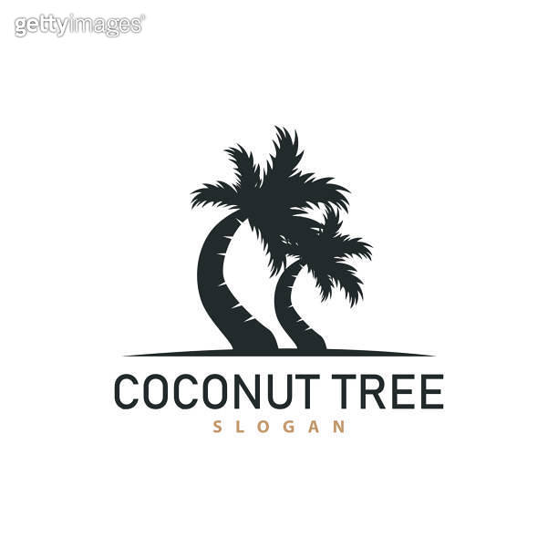 Coconut Tree Logo, Palm Tree Plant Vector, Simple Icon Silhouette ...