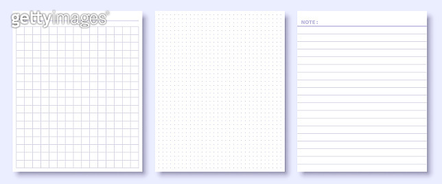 Realistic ruled line notepad diary blank sheet set 이미지 (1454582428 ...