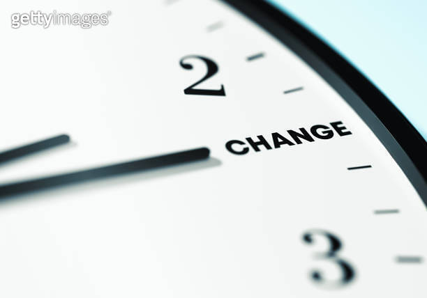 Change Time. The time on the wall clock is showing Change. 이미지 ...