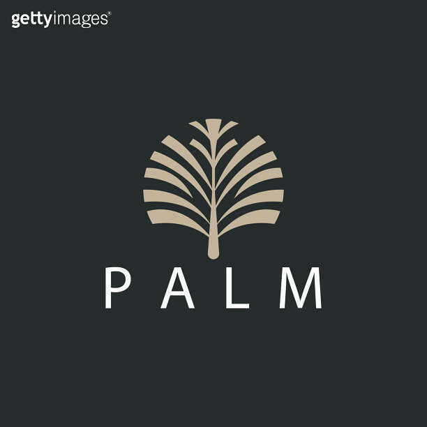 Palm Leaf Design Vector Simple Minimalist Symbol Illustration Template ...