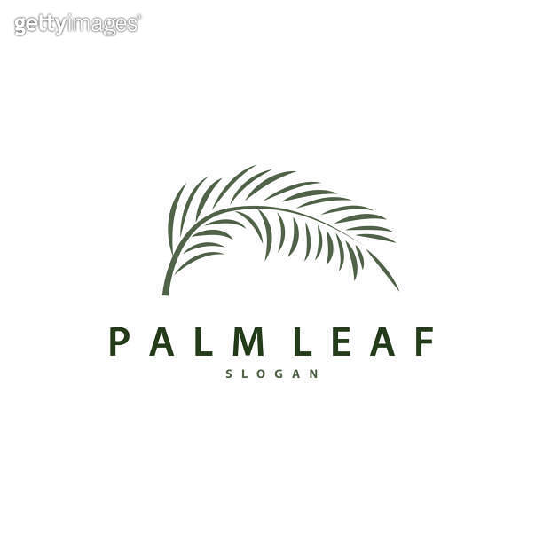 Palm Leaf Design Vector Simple Minimalist Symbol Illustration Template ...