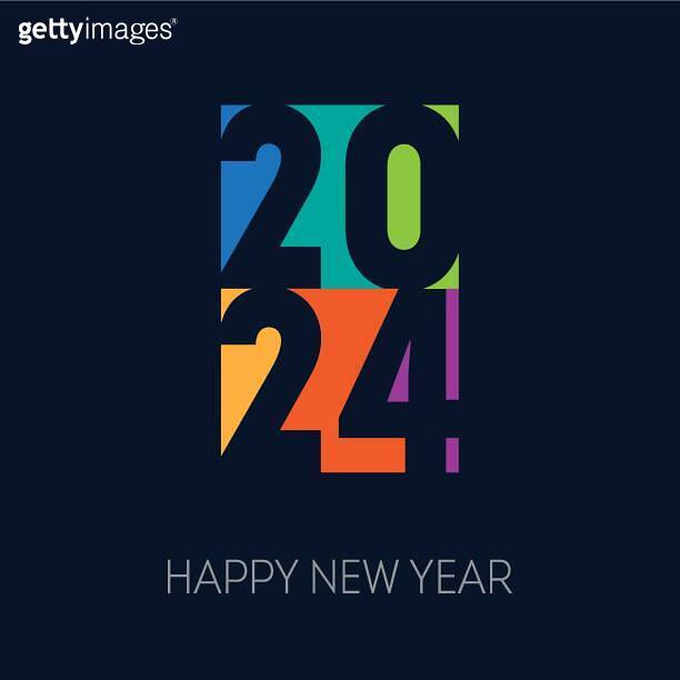 Cover of business diary for 2024 with wishes. Brochure or calendar ...