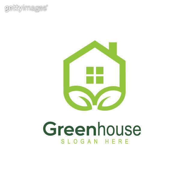 Green House sign Concept in Simple Iconic Line Style Design Vector ...