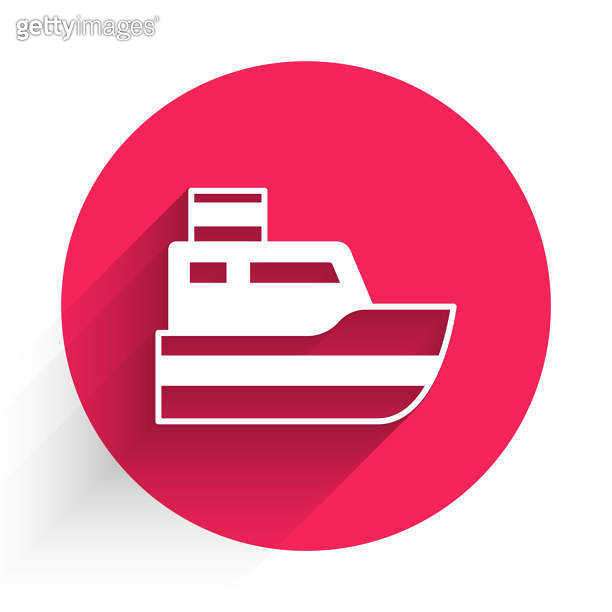 White Ship line path of ship sea route with start point GPS and black ...