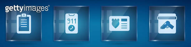 Set Police report, Telephone call 911, badge with id case and Evidence ...