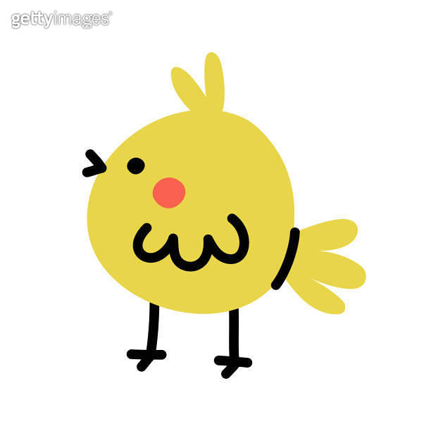 Cute hand drawn chick. Simple vector illustration in doodle style ...
