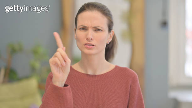 Portrait of Beautiful Woman Showing No Sign by Finger, Denial ...