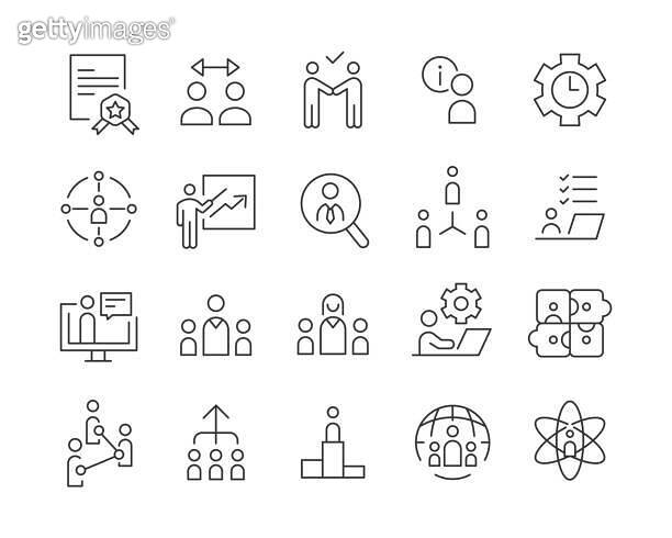 Human Resource and Management Icons - Vector Line Icons 이미지 (1453592201 ...