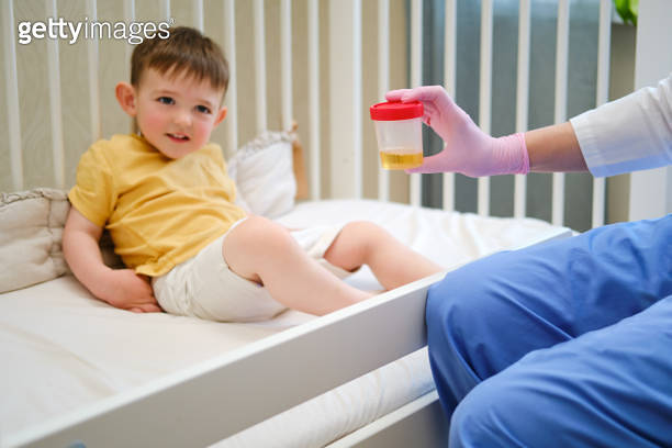 The pediatrician instructed on how to collect a urine sample at home ...
