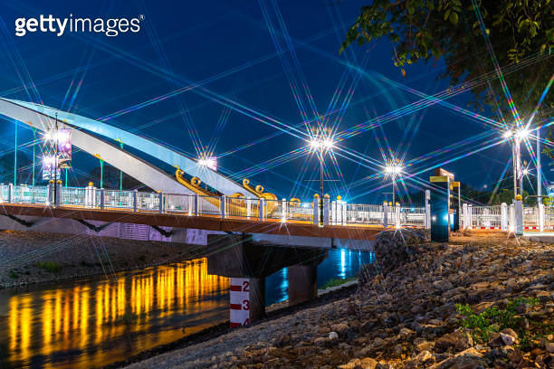 light Chan Palace Bridge over the Nan River (Wat Phra Si Rattana ...
