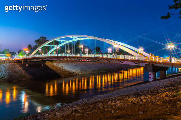 light Chan Palace Bridge over the Nan River (Wat Phra Si Rattana ...