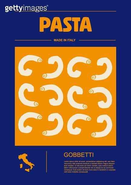 Italian macaroni types, labels for packages set. Gobbetti pasta ...