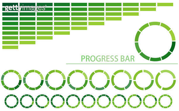 Simple green gradient progress bar, infographic 이미지 (1749558215) - 게티이미지뱅크