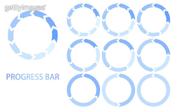 Simple blue gradient progress bar, infographic 이미지 (1749558736) - 게티이미지뱅크