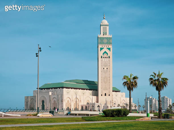 Scenic view of the Famous Hassan II Mosque ( landmark) , It is the ...