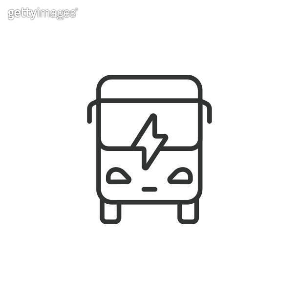 Electrical bus line icon. Hybrid Vehicles. Eco friendly Bus with ...