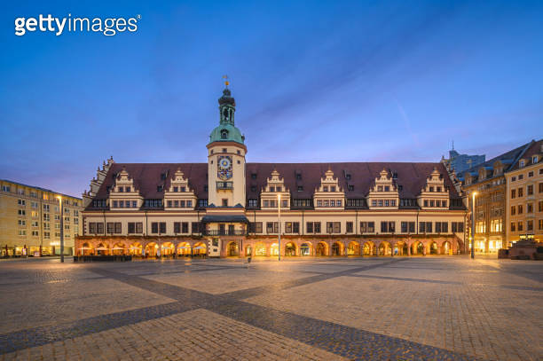 View of Historic Old Town Hall and Market Square Leipzig, Germany ...