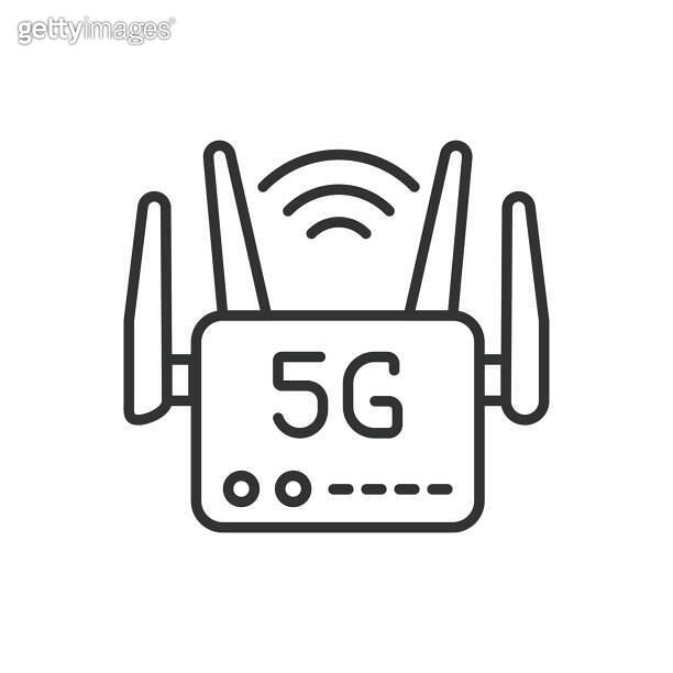 5g router icon line design. 5g, router, icon, mobile, wireless ...