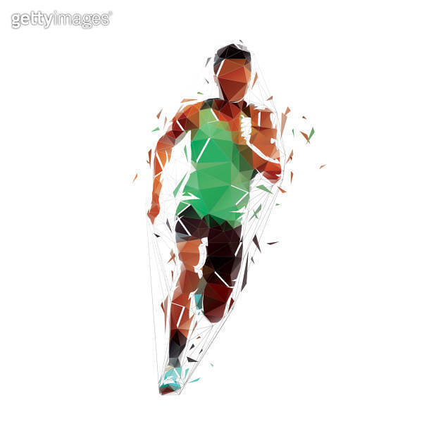 Run, running man, front view, low poly isolated vector illustration 이미지 ...