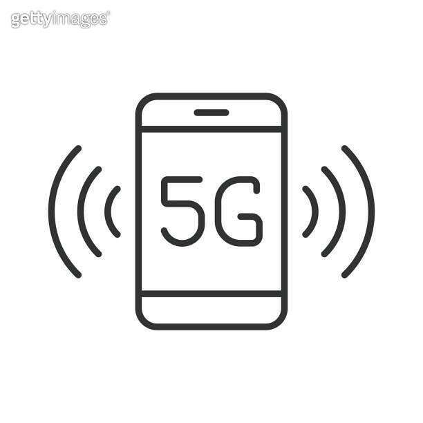 5G phone icon line design.5g, phone, icon, mobile, wireless, technology ...