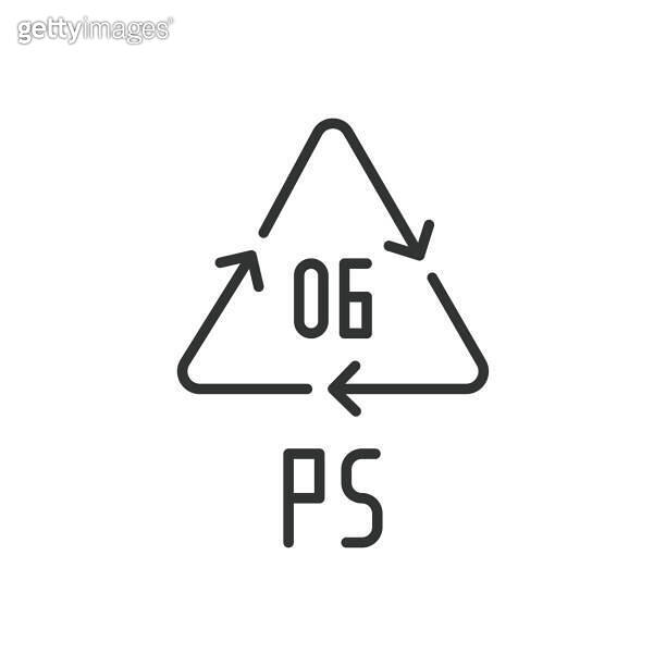 PS 06 recycling code symbol. Plastic recycling vector polystyrene sign ...