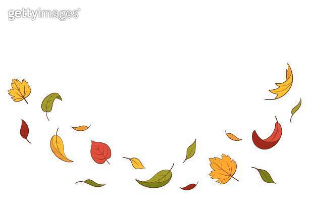Leaves fall set in cartoon style, vector illustration. Wave cold air ...