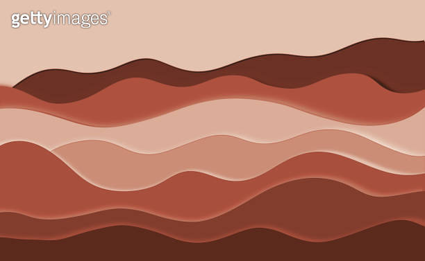 Template brwon wave, curve on an art image work on paper cut on craft ...