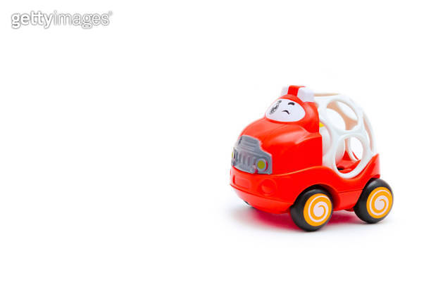 Colorful cute little mini red plastic car toy with teether for newborn ...