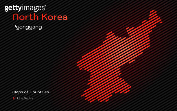 Modern map of North Korea. Political map. Capital Pyongyang. World ...