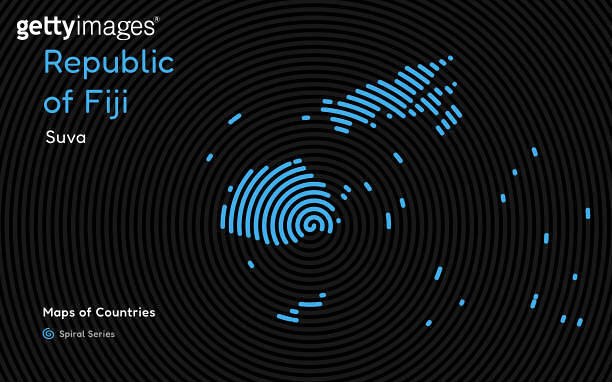Creative map of Fiji. Political map. Suva (1713159047) - 게티이미지뱅크