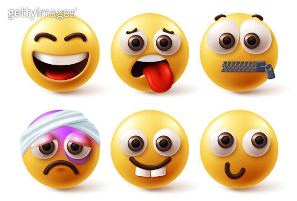 Emoji emoticon character vector set. Emoticon emojis facial expression ...
