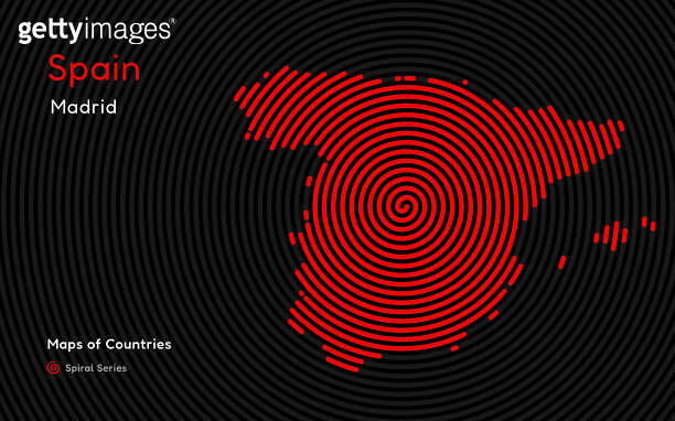 Creative map of Spain. Political map. Madrid 이미지 (1714705302) - 게티이미지뱅크
