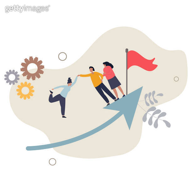 Teamwork cooperate together to achieve target, leadership to build team ...