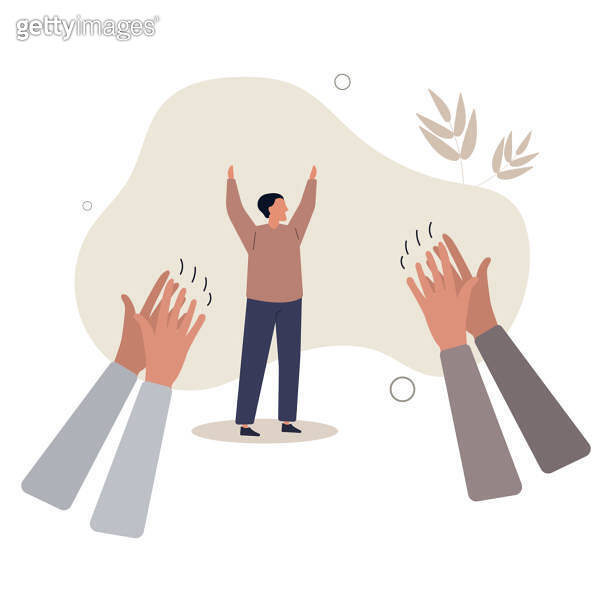 Appreciation and congratulate from crowd with clapping.Audience ...