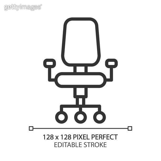Office chair pixel perfect linear icon (1453813690) 일러스트, 무료 일러스트, 아이콘 ...