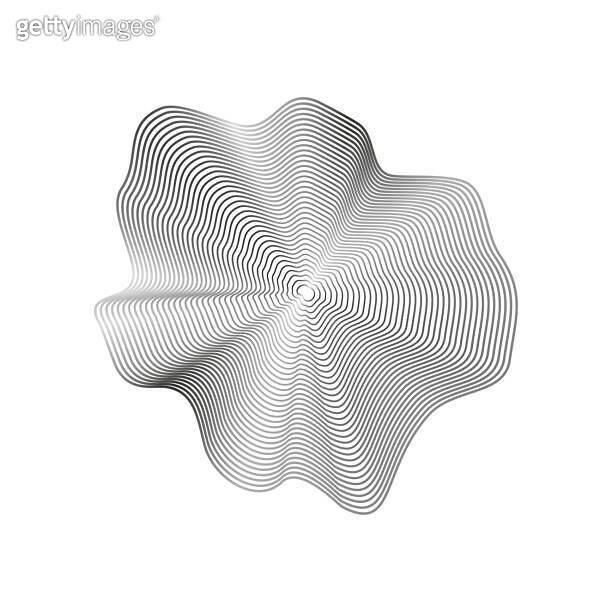 Flowing lines wave. Halftone texture. Curve halftone shape on white ...
