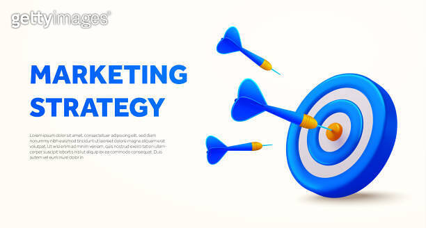Marketing strategy and planning service banner template with blue bull ...