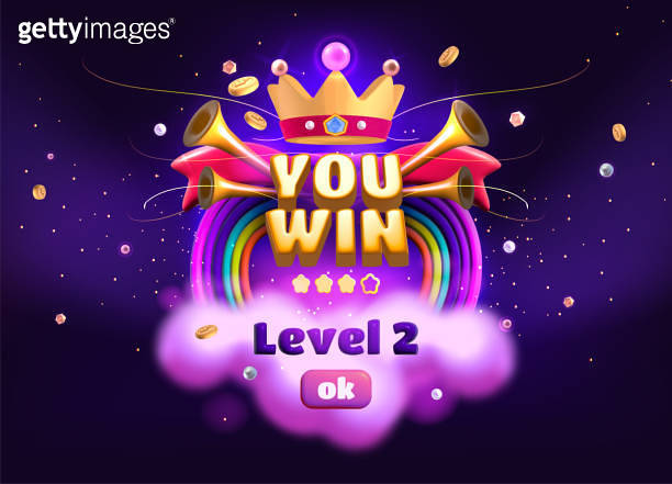 You win game popup banner, level complete badge screen (1805829662 ...