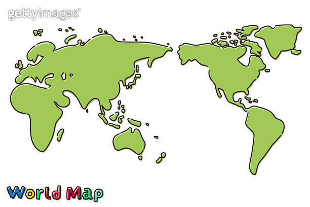 Rough handwritten world map 이미지 (1743717891) - 게티이미지뱅크