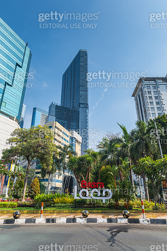 Surabaya downtown area cityscape in East Java, Indonesia, Asia 이미지 ...